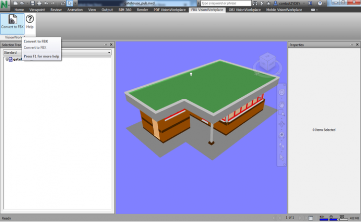 Convert or export navisworks file to fbx file | Vision Workplace